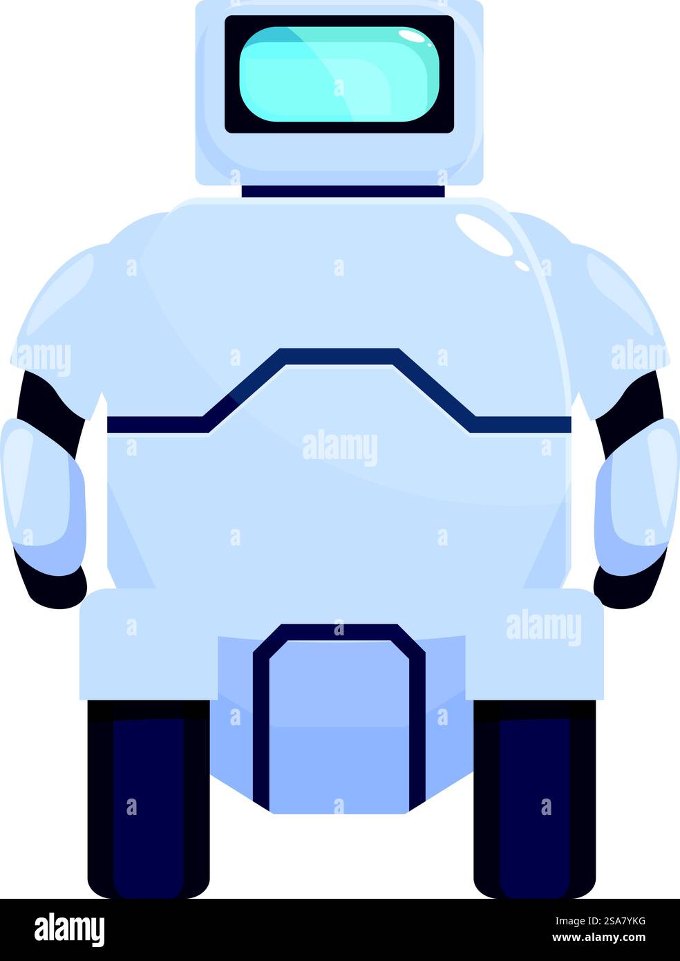 Futuristic robot is navigating its surroundings, showcasing advancements in artificial ...