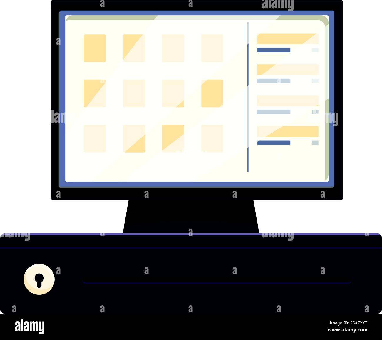 Point of sale system is displaying the menu with prices for customers ...
