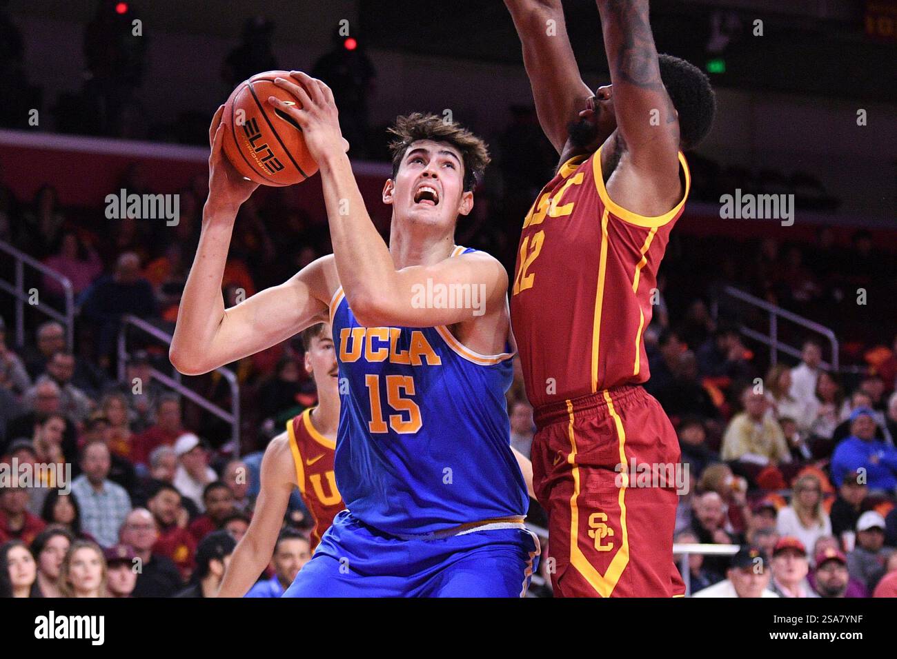 LOS ANGELES, CA - JANUARY 27: UCLA Bruins center Aday Mara (15) makes a ...