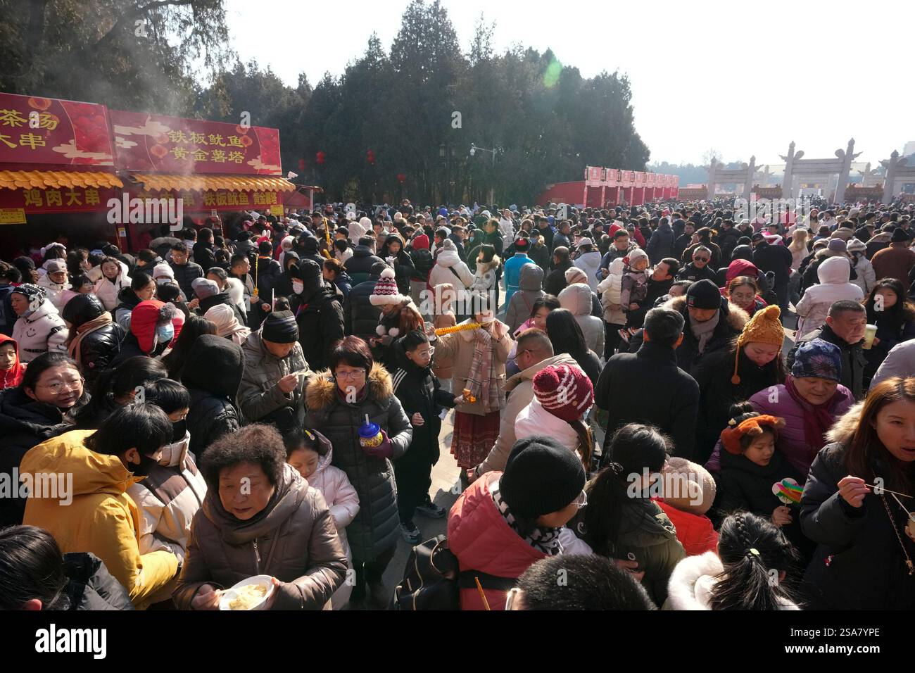People gather at the Ditan Temple Fair on the first day of the Chinese ...