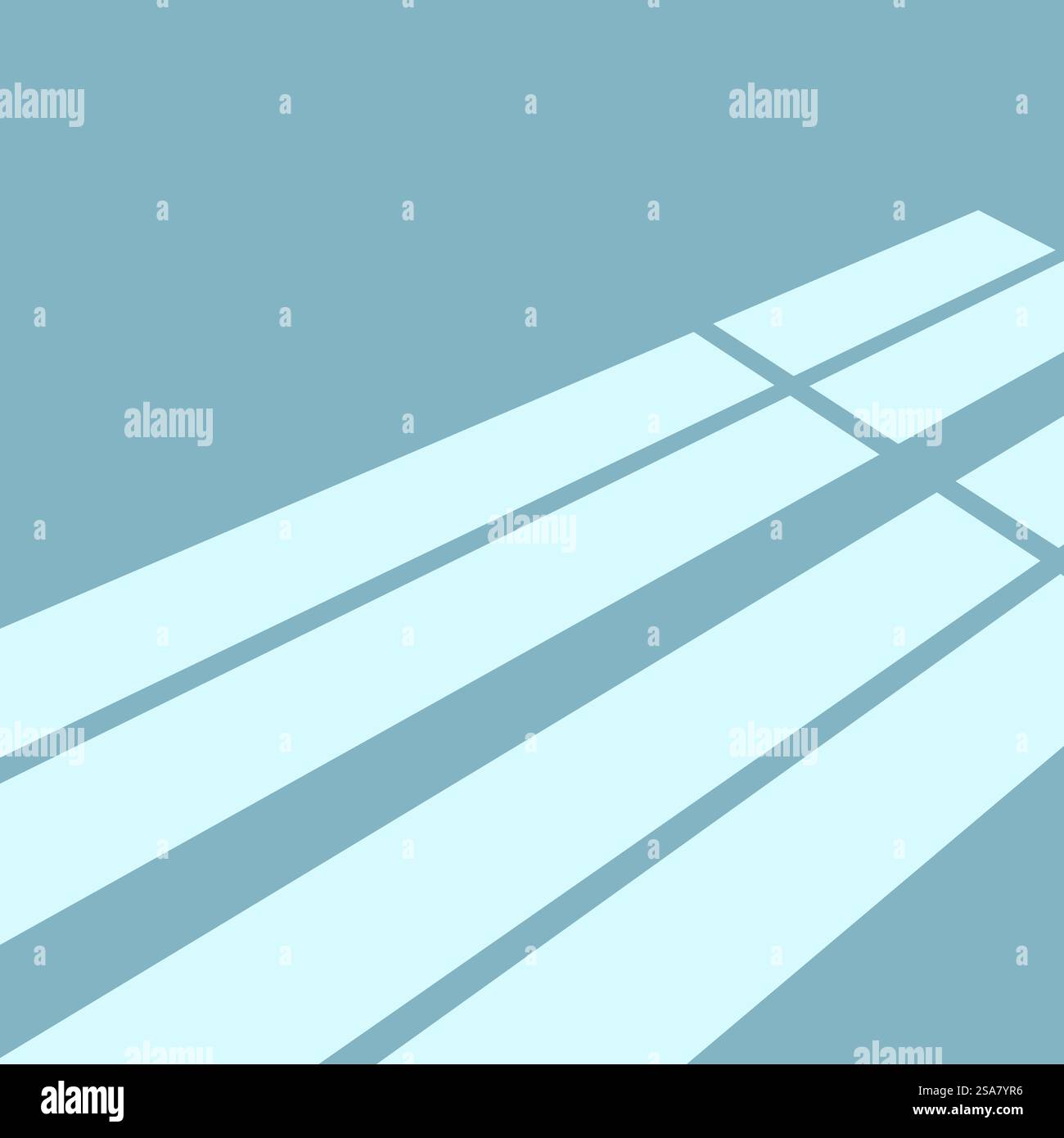 Sunlight is shining through window blinds, creating abstract geometric ...