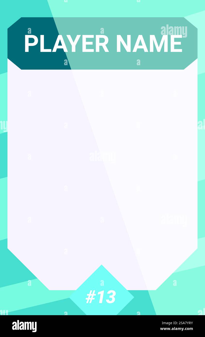Blank, customizable trading card is waiting for a player’s information ...