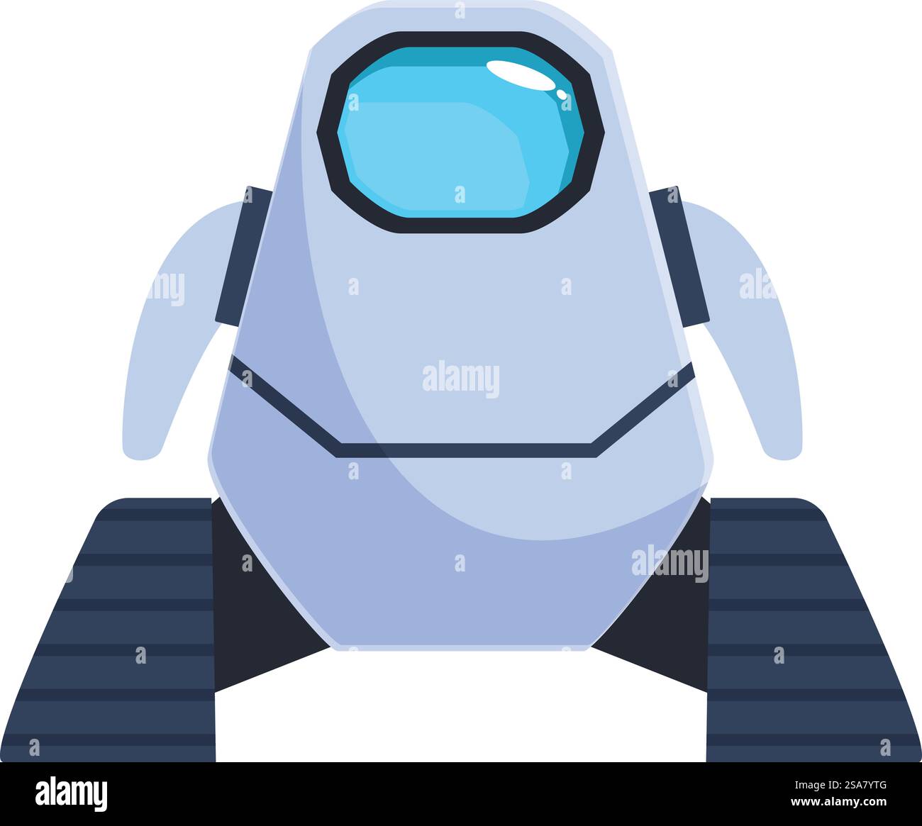 White robot is exploring an unknown planet, showcasing the future of ...