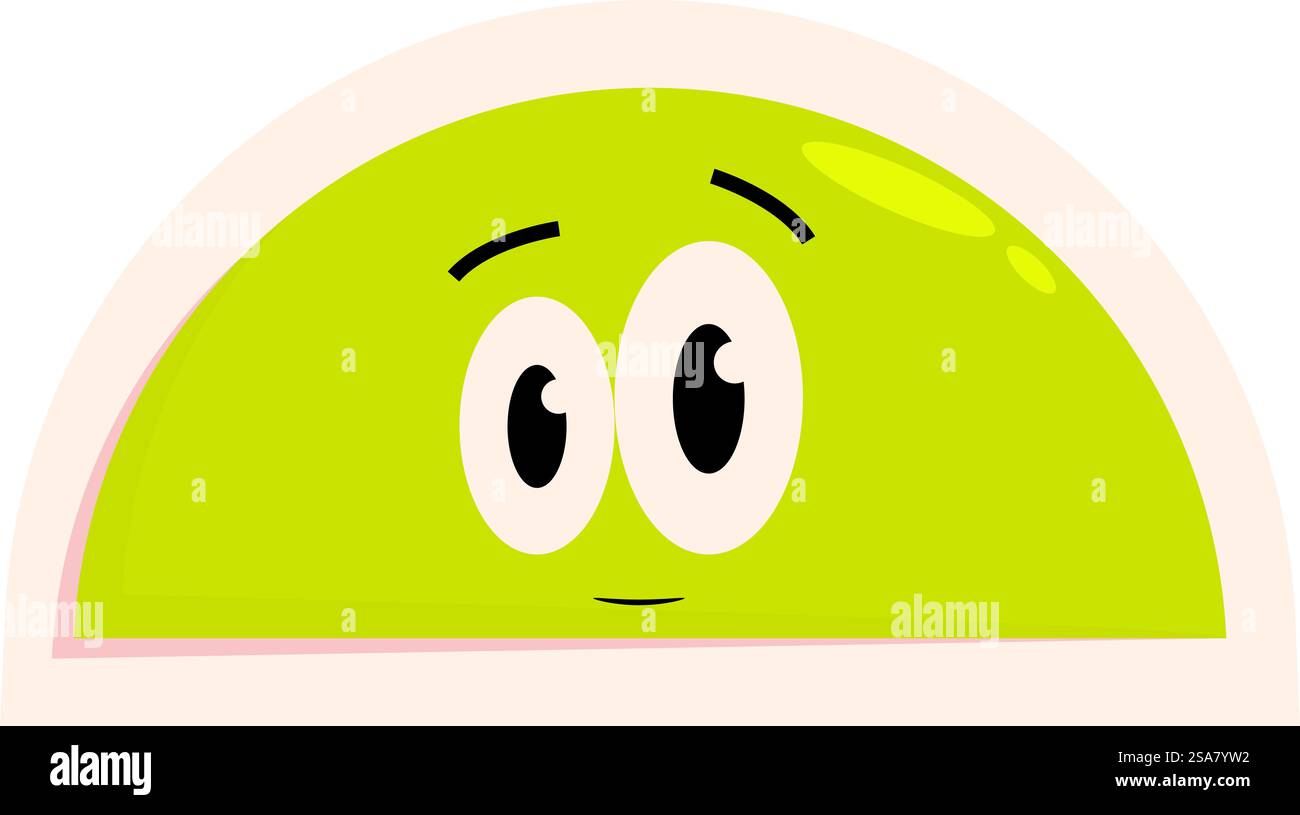 Cute yellow emoji showing emotion of shyness. Funny cartoon emoticon ...