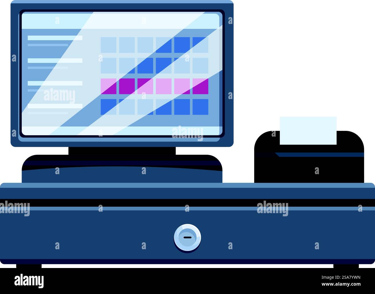 Sleek And Modern Cash Register Is Shown Ready To Assist With Sales And Transactions Modern