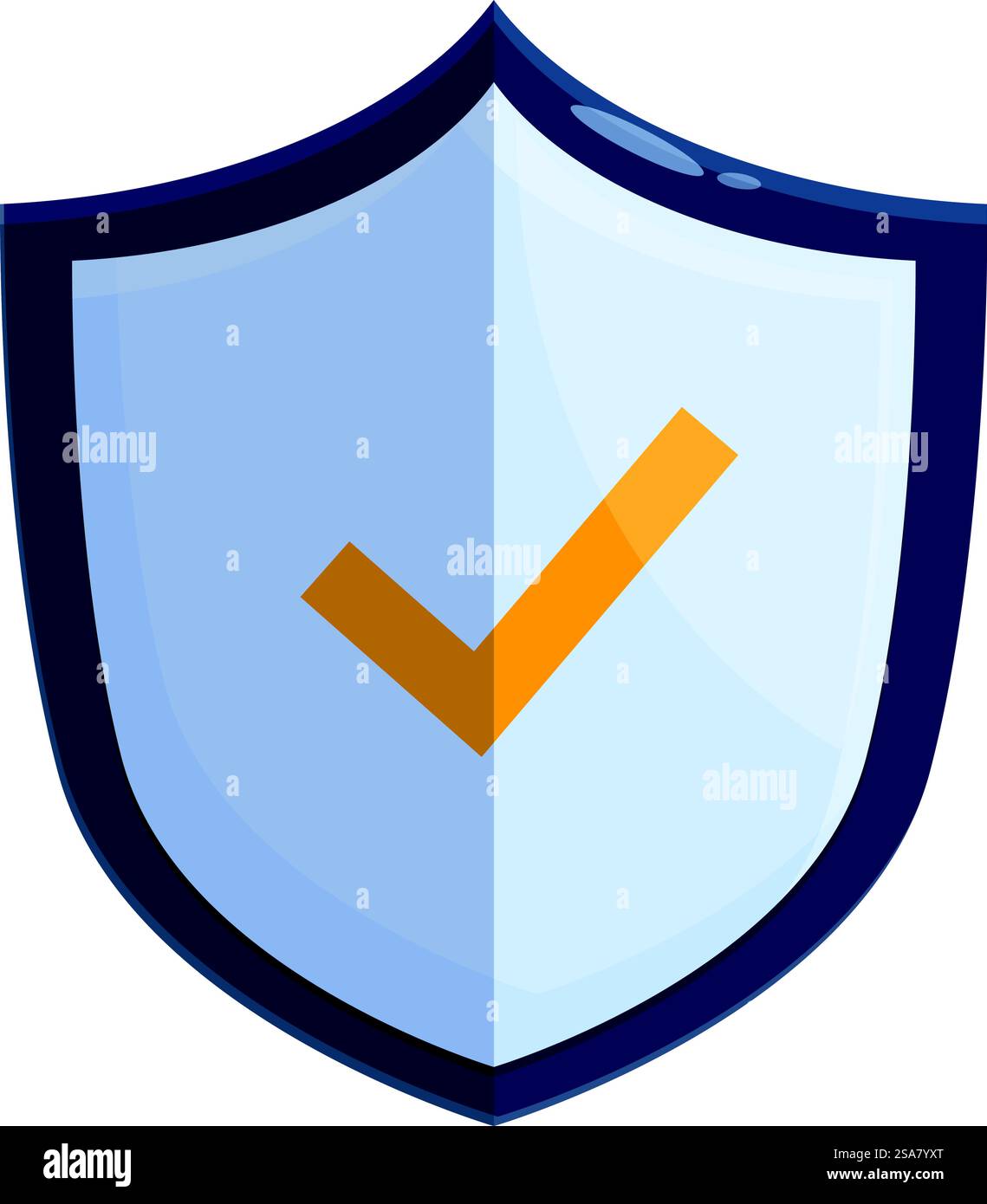 Shield showing check mark presenting concept of safety and security ...