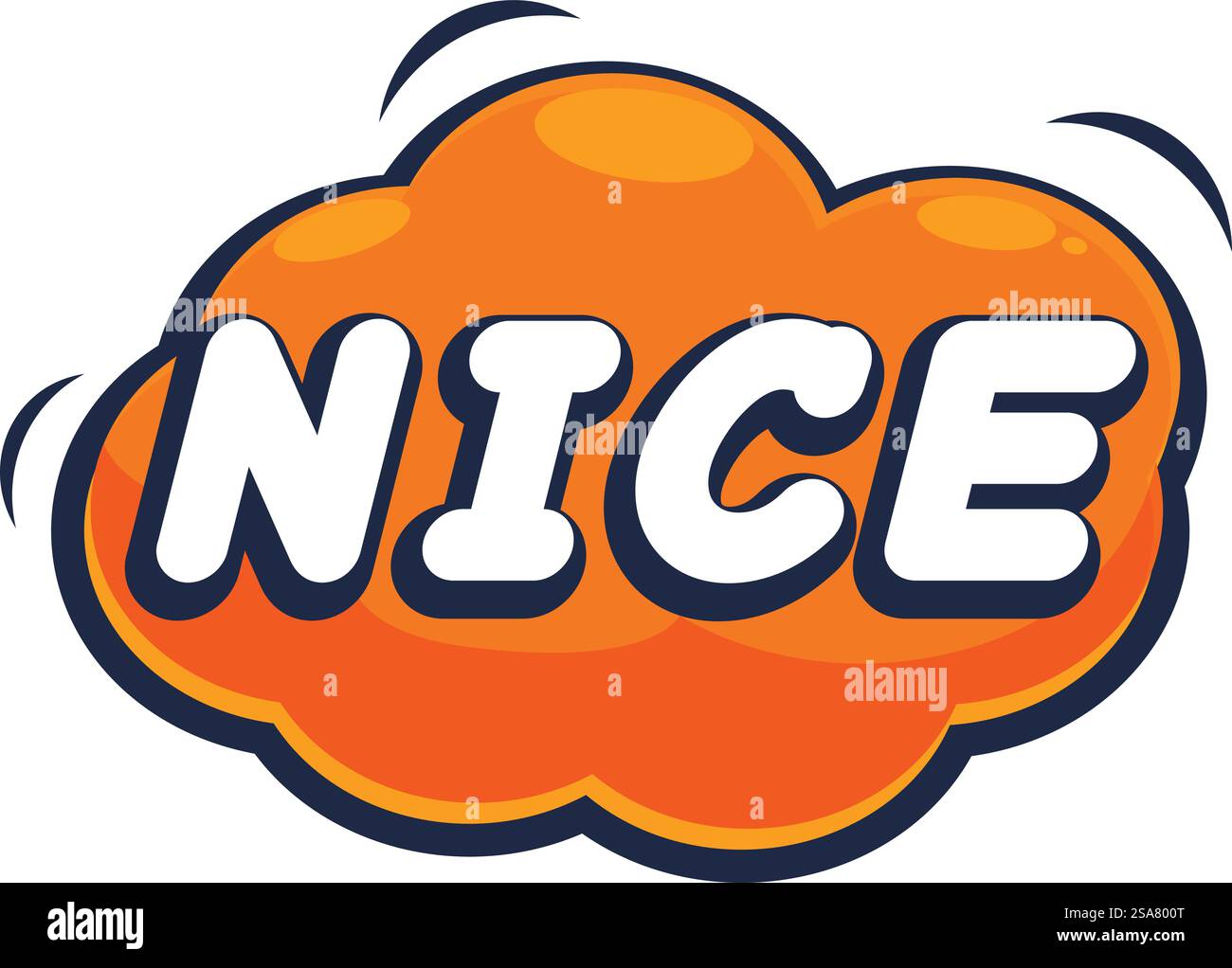 Comic speech bubble with the word nice is expressing agreement. Nice ...