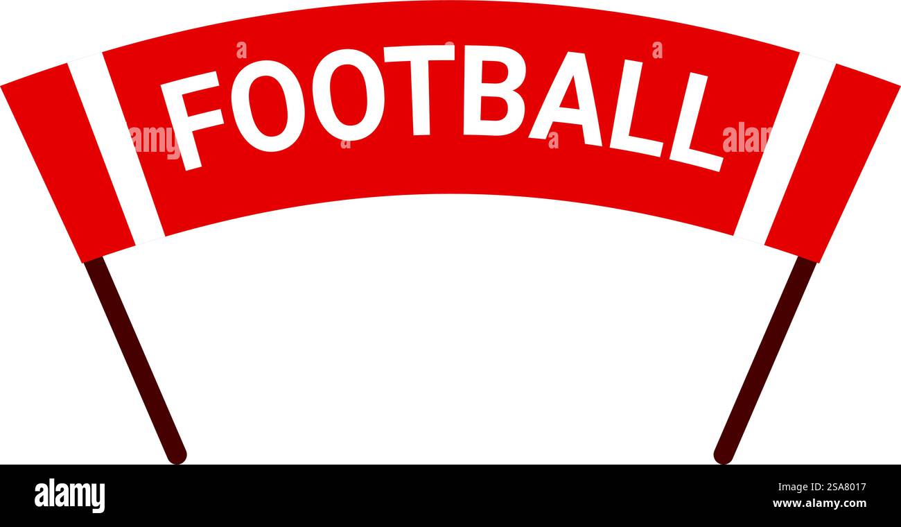 Red football banner waving in the wind, promoting the most popular ...