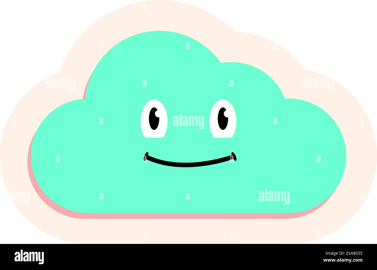 Cute cartoon cloud with a big smile, perfect for adding a touch of ...