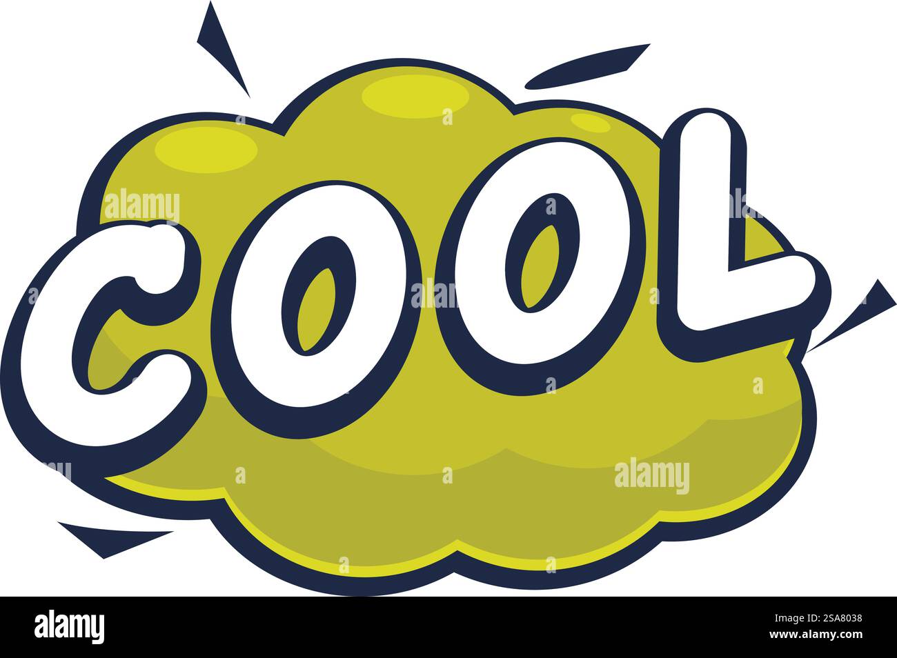 Cartoon cloud is showing the word cool using a vintage comic book style. Cool comic speech ...