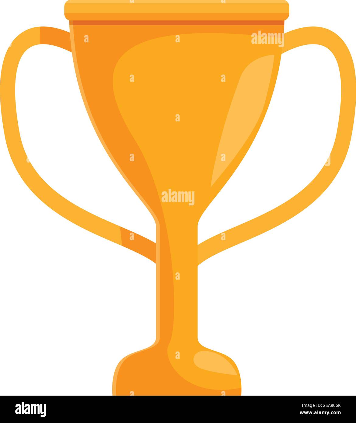 Shiny golden trophy cup with two handles, representing achievement and ...