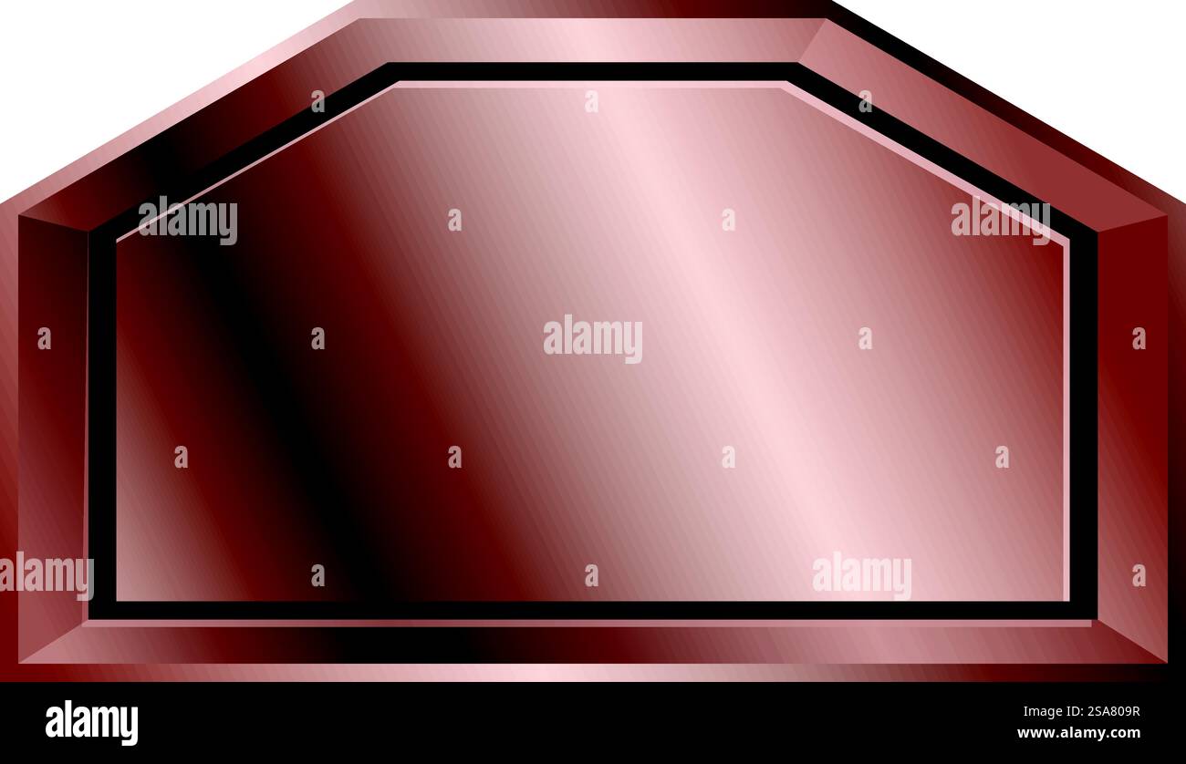 Blank metallic copper plaque sign is providing copy space on a white ...