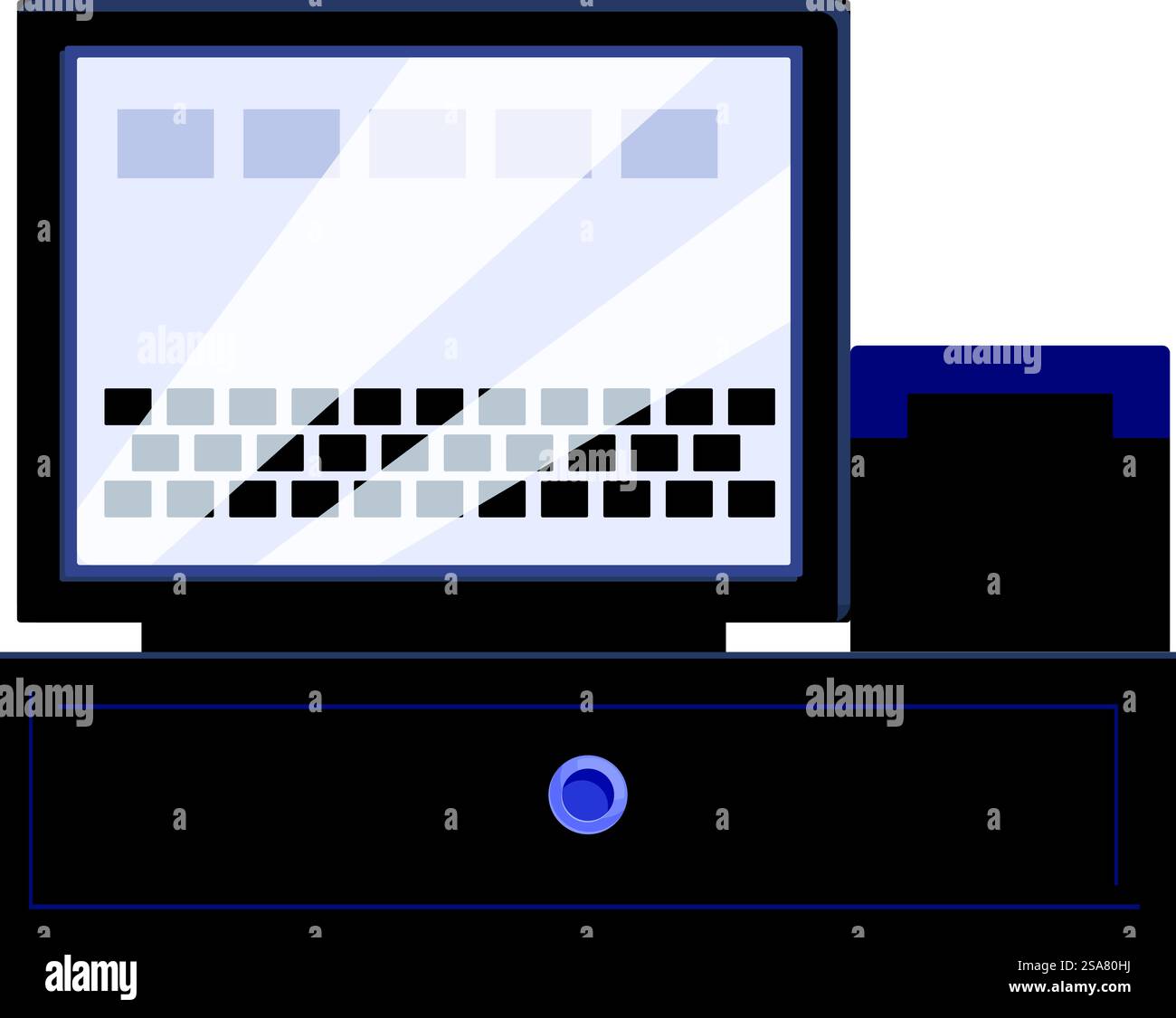 Modern cash register with a monitor is ready to process payments in a ...