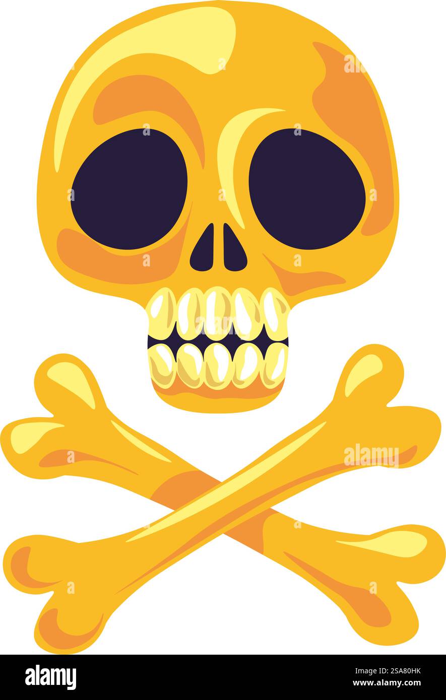 Skull and crossed bones, isolated pirate sign that warns of death or ...