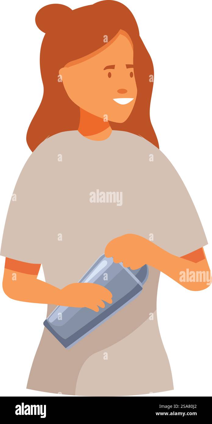 Female bartender woman mixologist shaking Stock Vector Images - Alamy