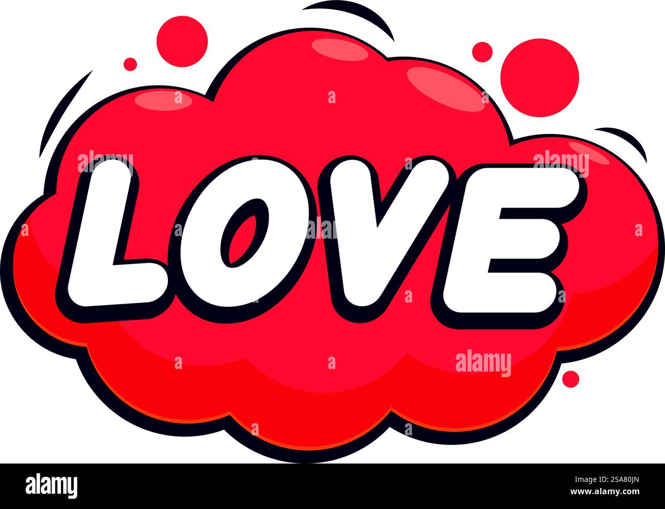 Red comic speech bubble expressing love with a cartoon style. Love ...