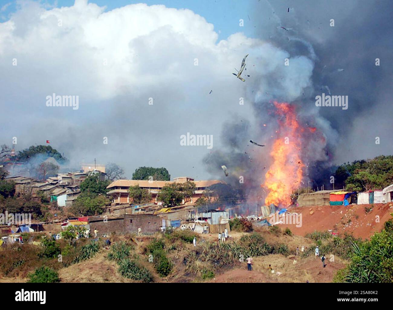 FILE - Fire breaks out a temple in Wai village, about 250 kilometers ...