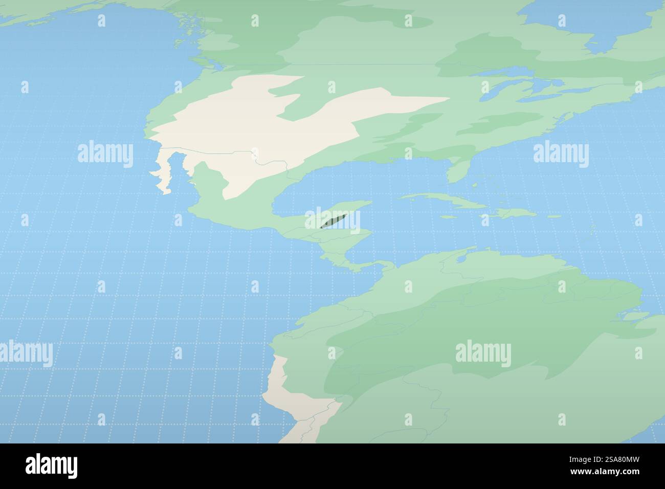 Belize highlighted on a detailed map, geographic location of Belize ...