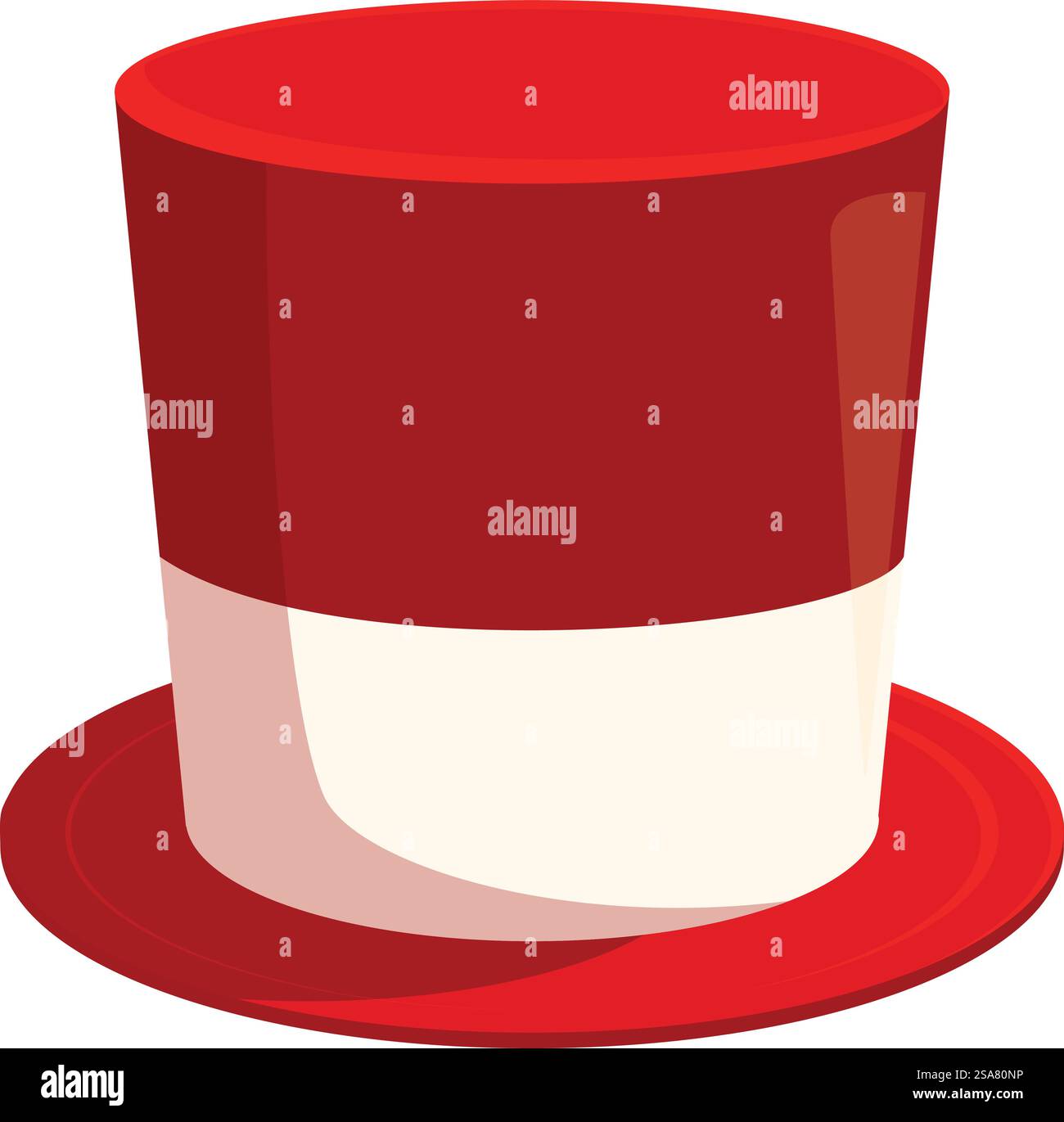 Red top hat representing entertainment, magic, celebration, and special ...