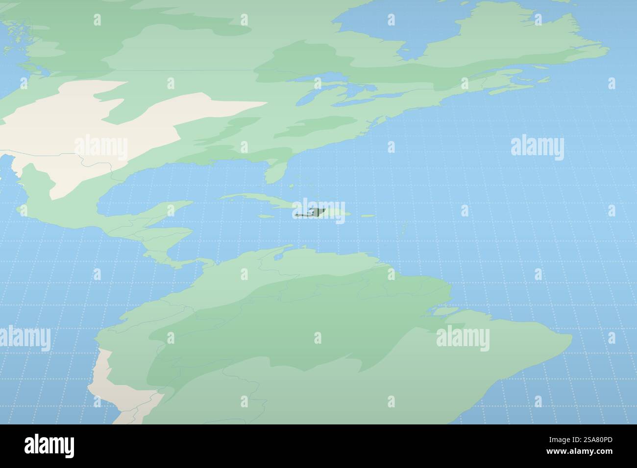 Haiti highlighted on a detailed map, geographic location of Haiti ...