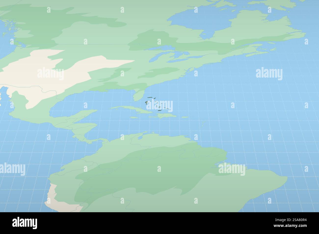 The Bahamas highlighted on a detailed map, geographic location of The ...