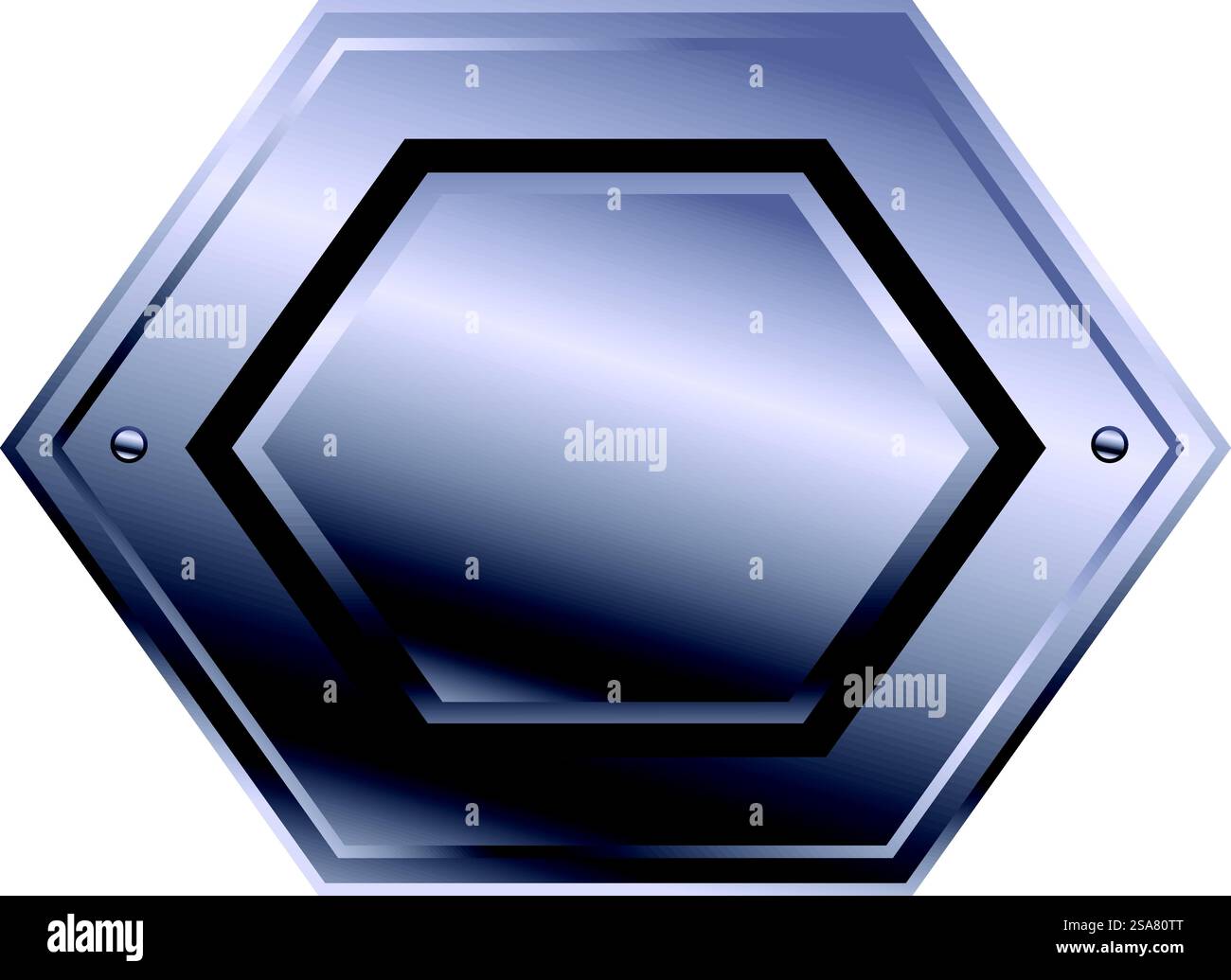 Silver hexagon with beveled edges is suggesting a high tech engineering ...