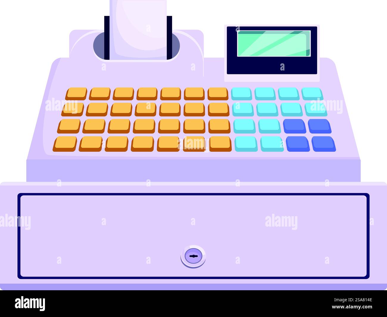 Modern cash register showing increasing sales numbers. Modern cash ...
