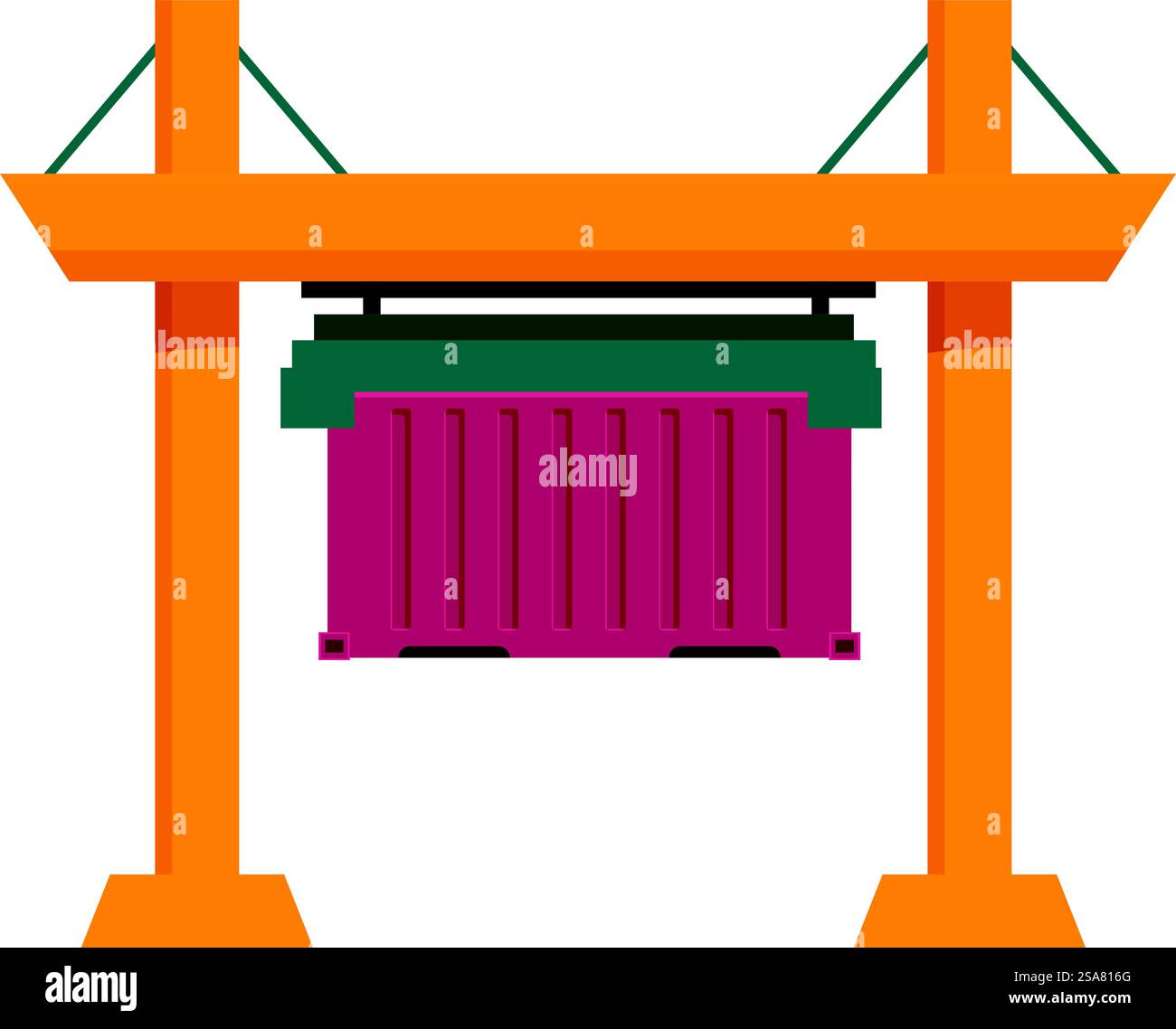Illustration featuring a gantry crane lifting a container, representing ...