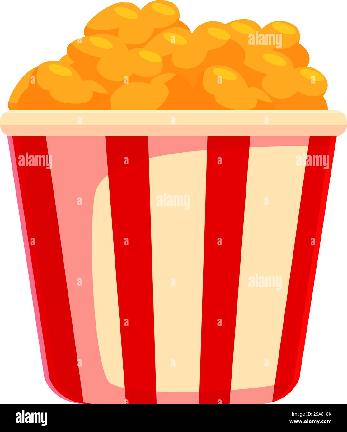 Cartoon vector illustration of a classic red and white striped popcorn ...