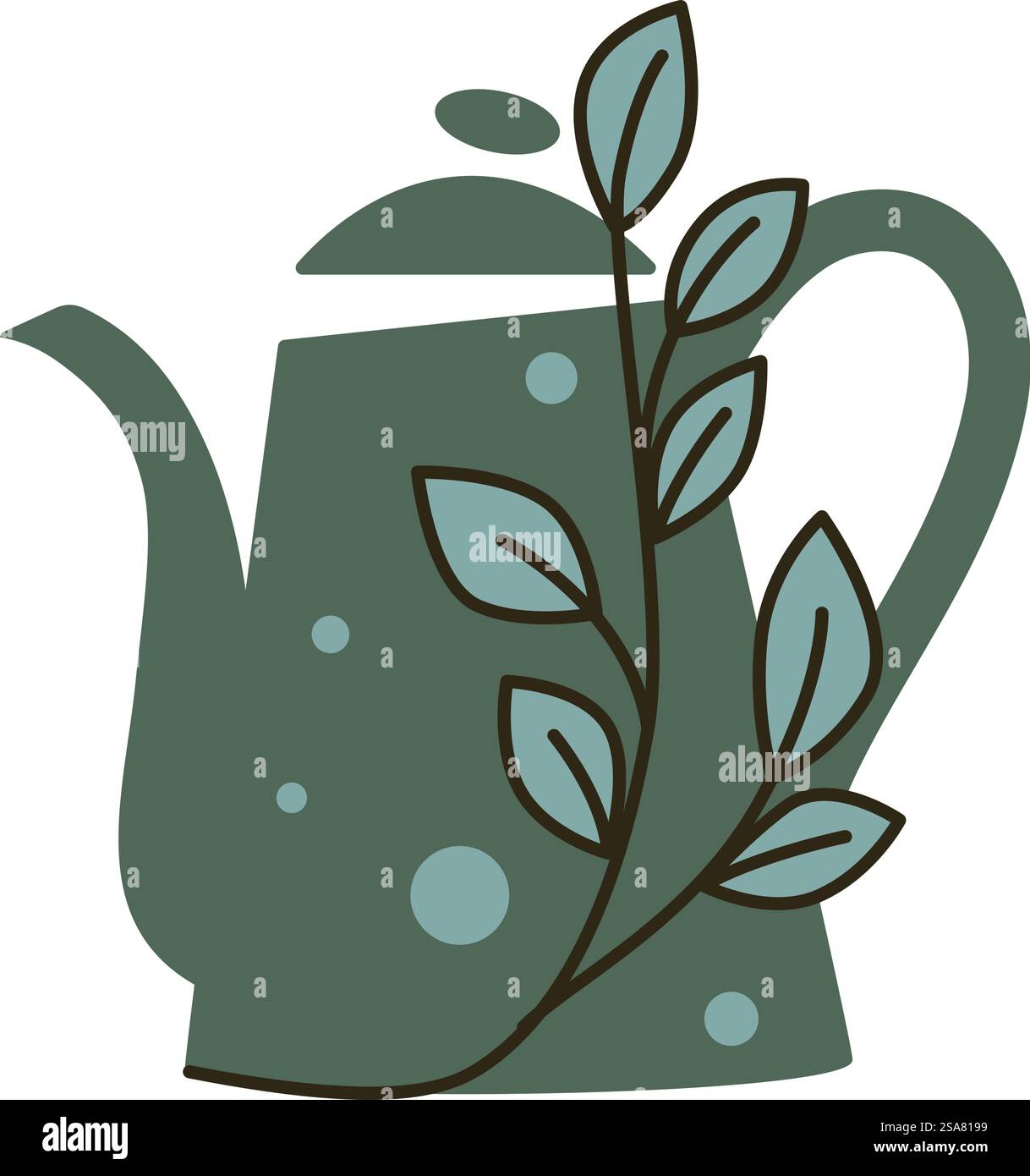 Ceramic teapot with tasty and aromatic beverage for breakfast or dinner ...