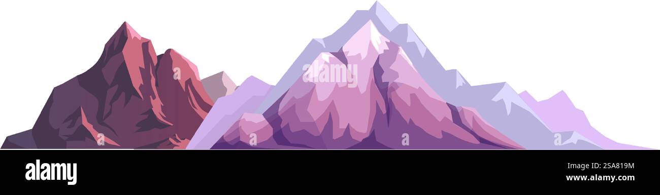 Mountains range with high peaks and summits. Natural elevation ...