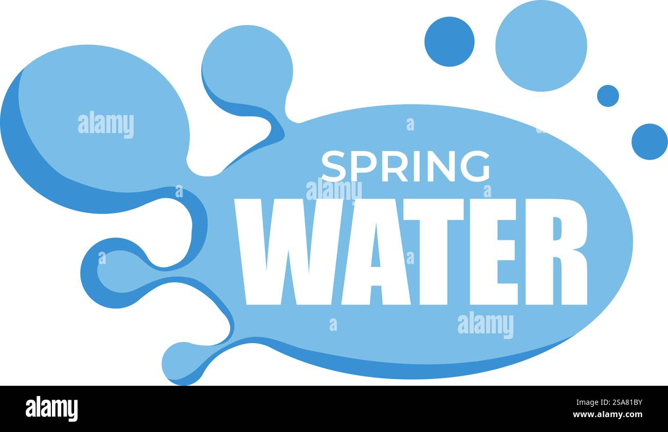 Spring water purification services or shops and stores. Isolated ...