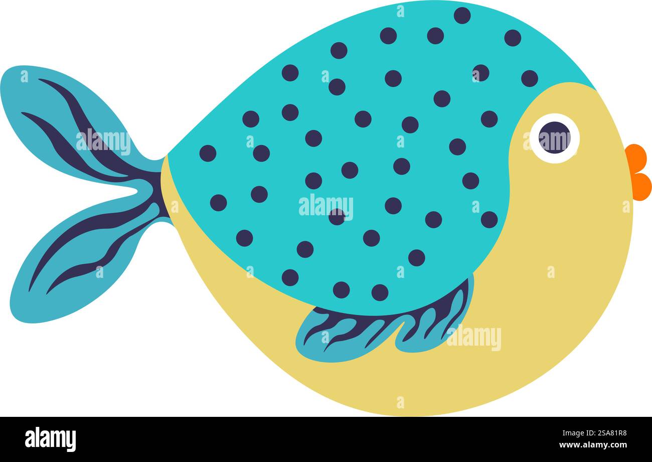 Reef creature, aquarium pet or tropical exotic colorful fish with gills ...