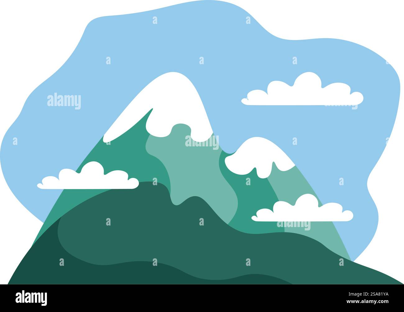 Aerial panoramic view mountain Stock Vector Images - Alamy