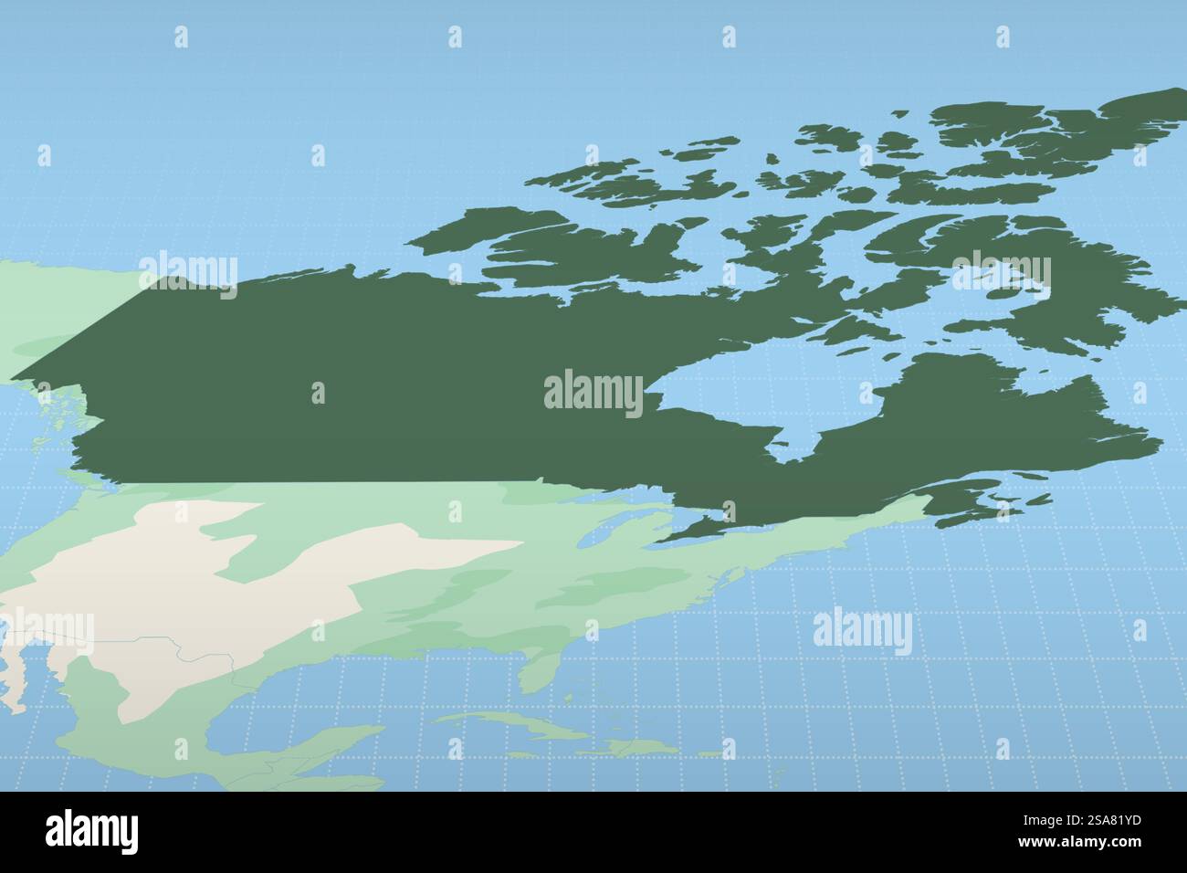 Canada highlighted on a detailed map, geographic location of Canada. Vector Map Stock Vector ...