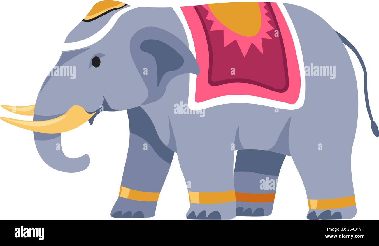 Animal ride tourism attraction for travelers, isolated elephant with ...