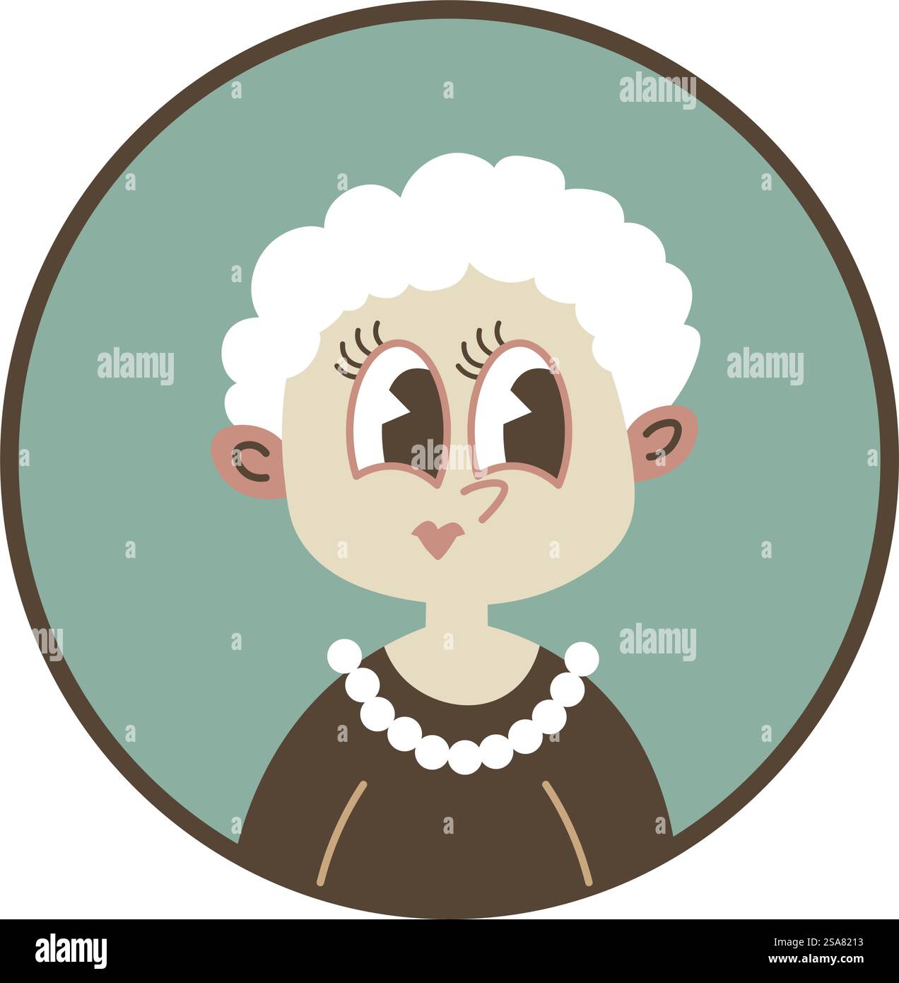 Great grandmother avatar for family tree representation. Isolated ...