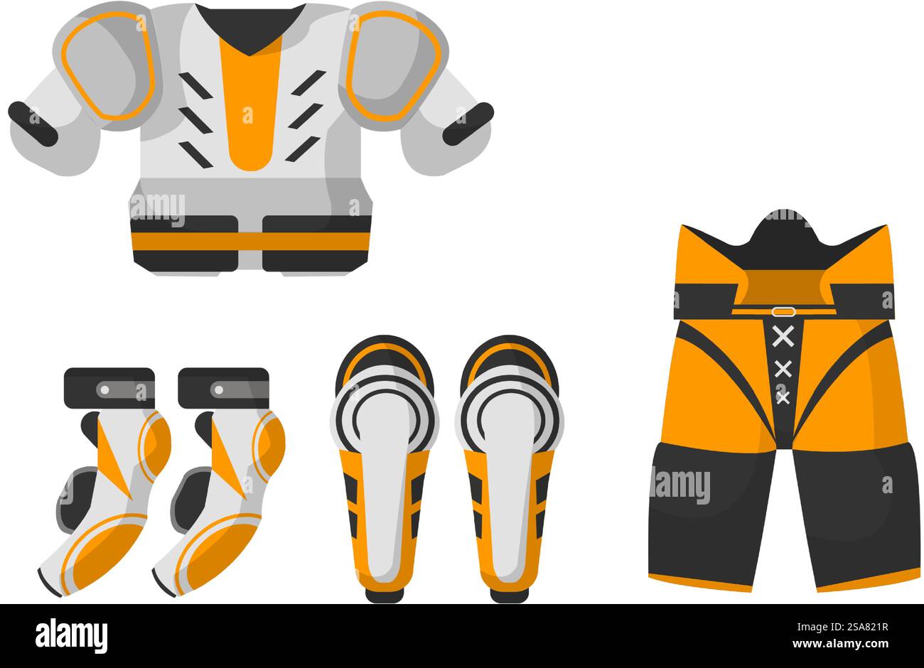Protective equipment and safety for sports activities. Isolated top and ...