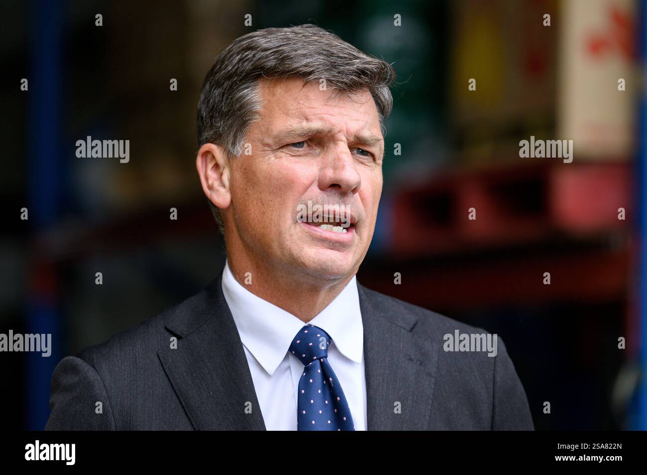 Shadow Treasurer Angus Taylor answers questions during a visit to ...