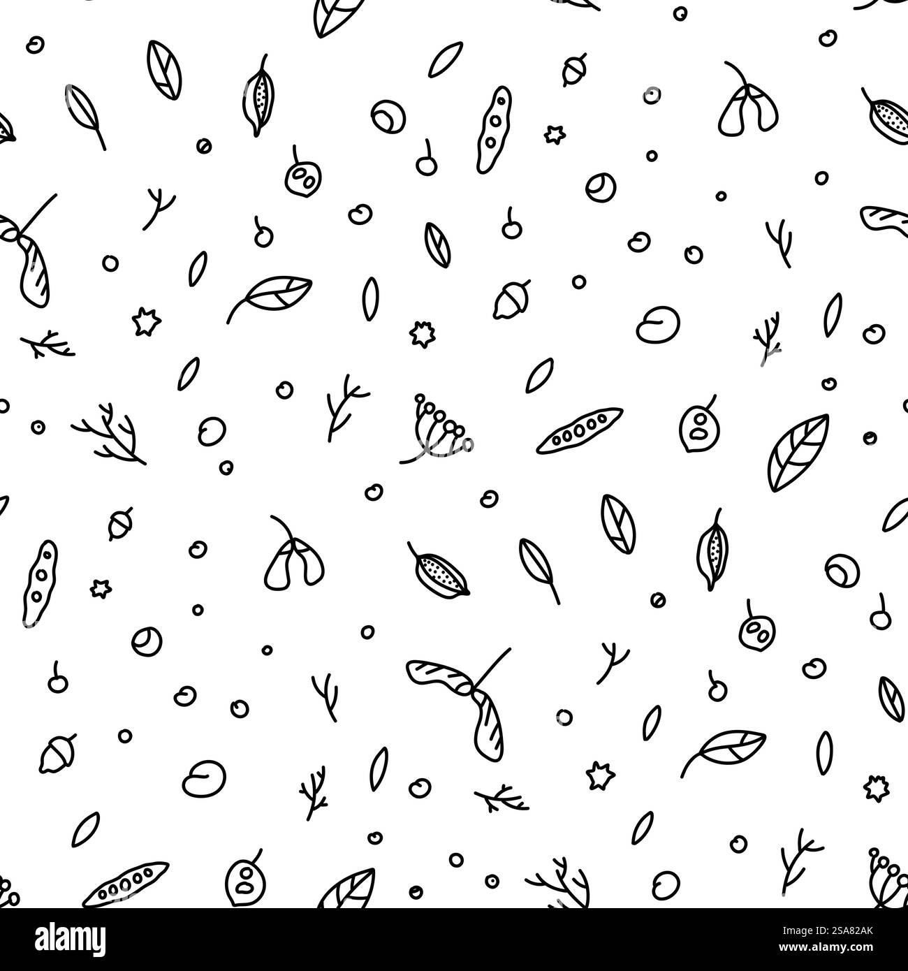 Trees and bushes of fall season, falling autumn leaves and foliage ...