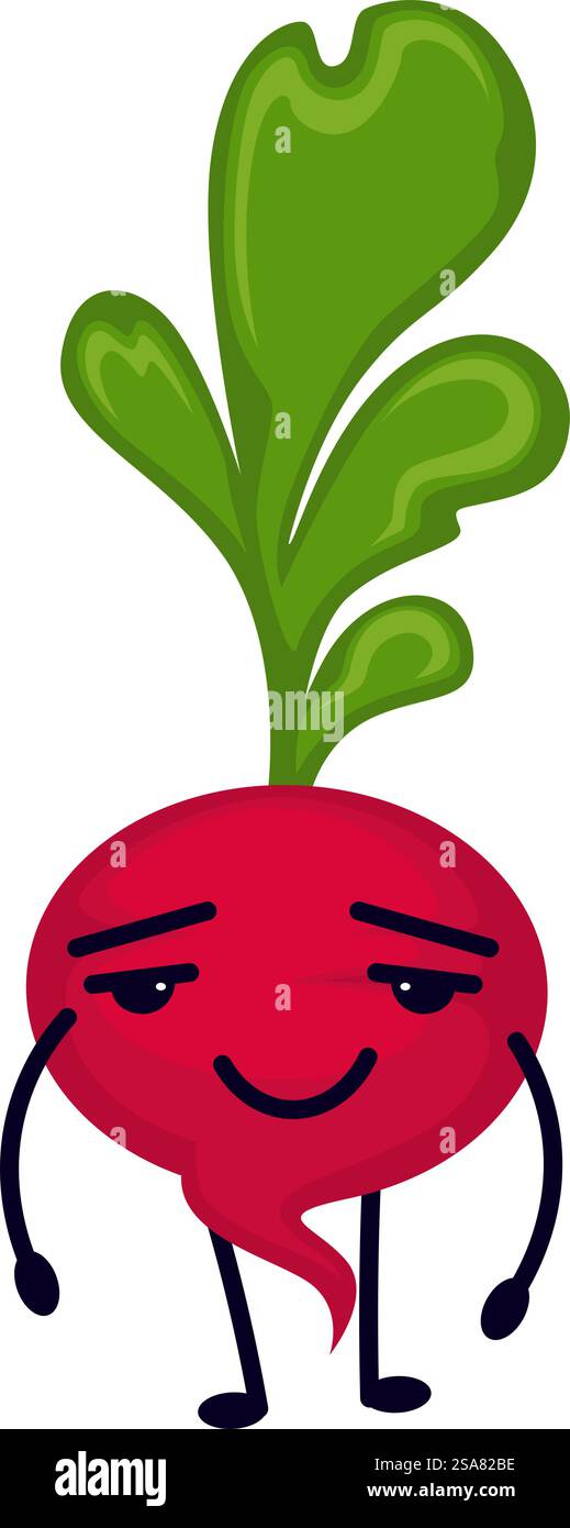 Beetroot cartoon character with smiling facial expression, hands and ...