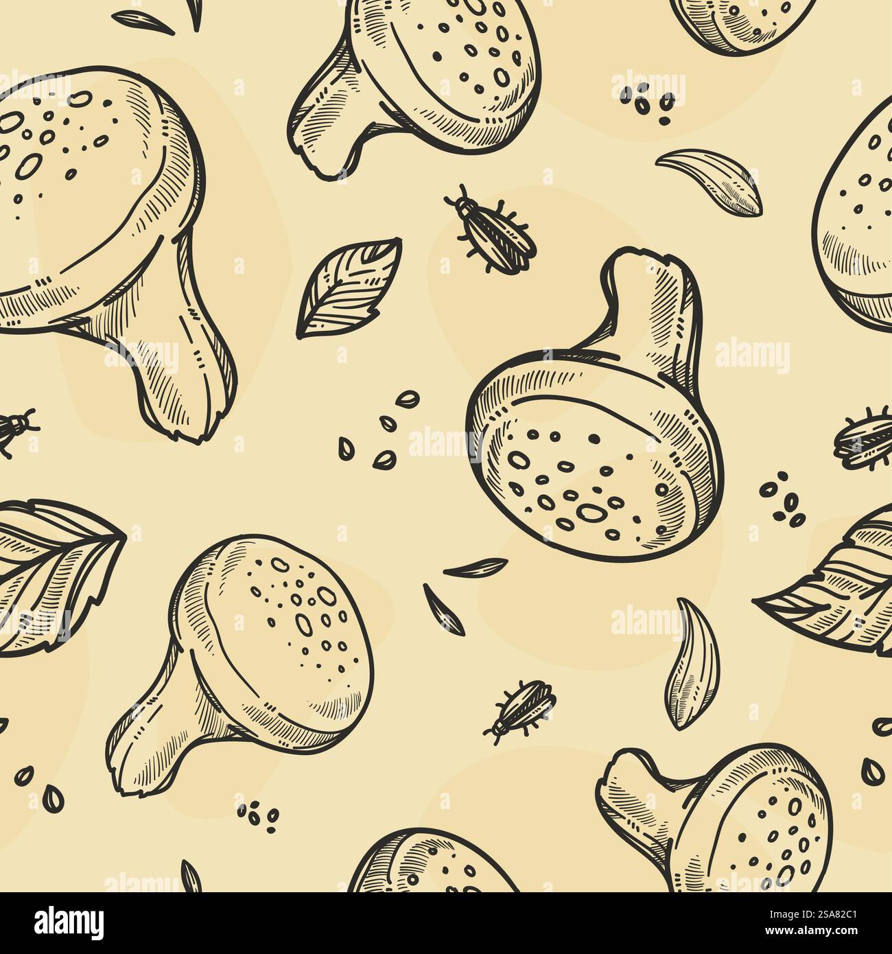 Organic and natural mushroom products, leaves and bugs. Nature and ...