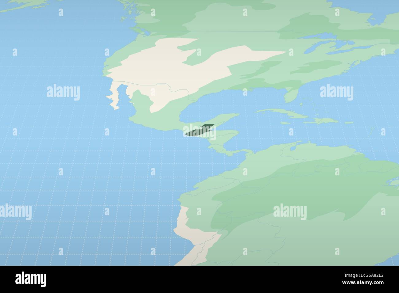 Guatemala highlighted on a detailed map, geographic location of ...