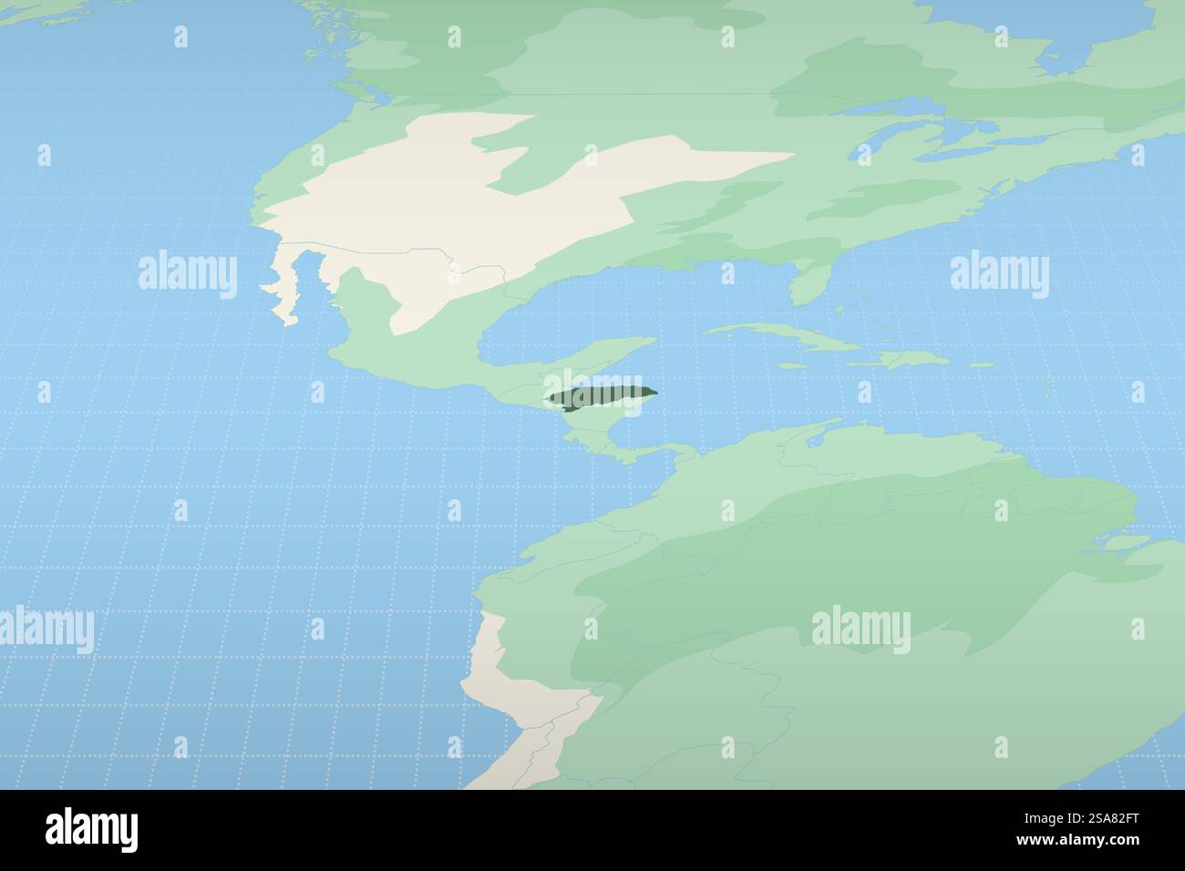 Honduras highlighted on a detailed map, geographic location of Honduras ...