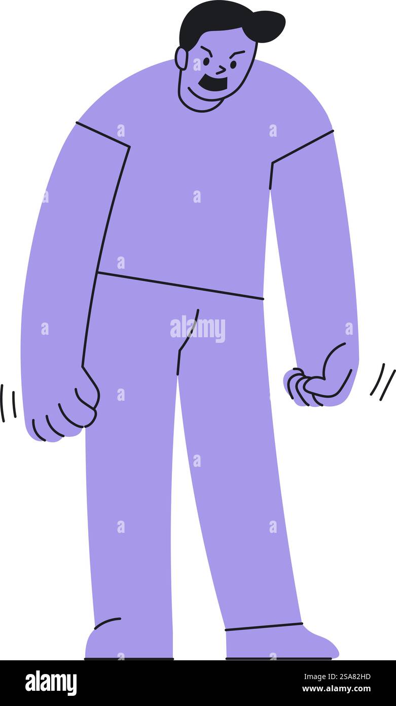 Angry man expressing emotions and feelings. Isolated personage ...