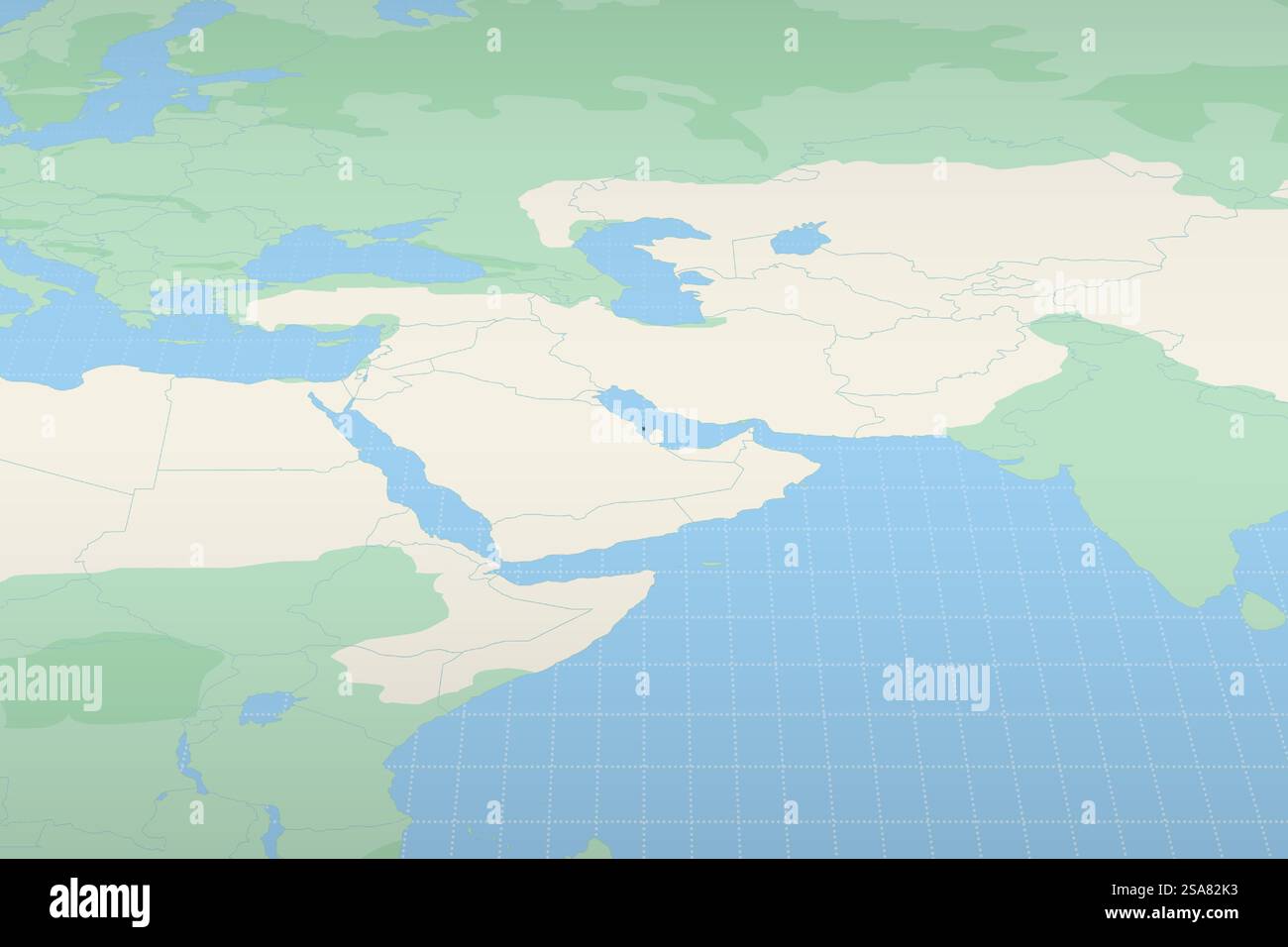 Bahrain highlighted on a detailed map, geographic location of Bahrain ...