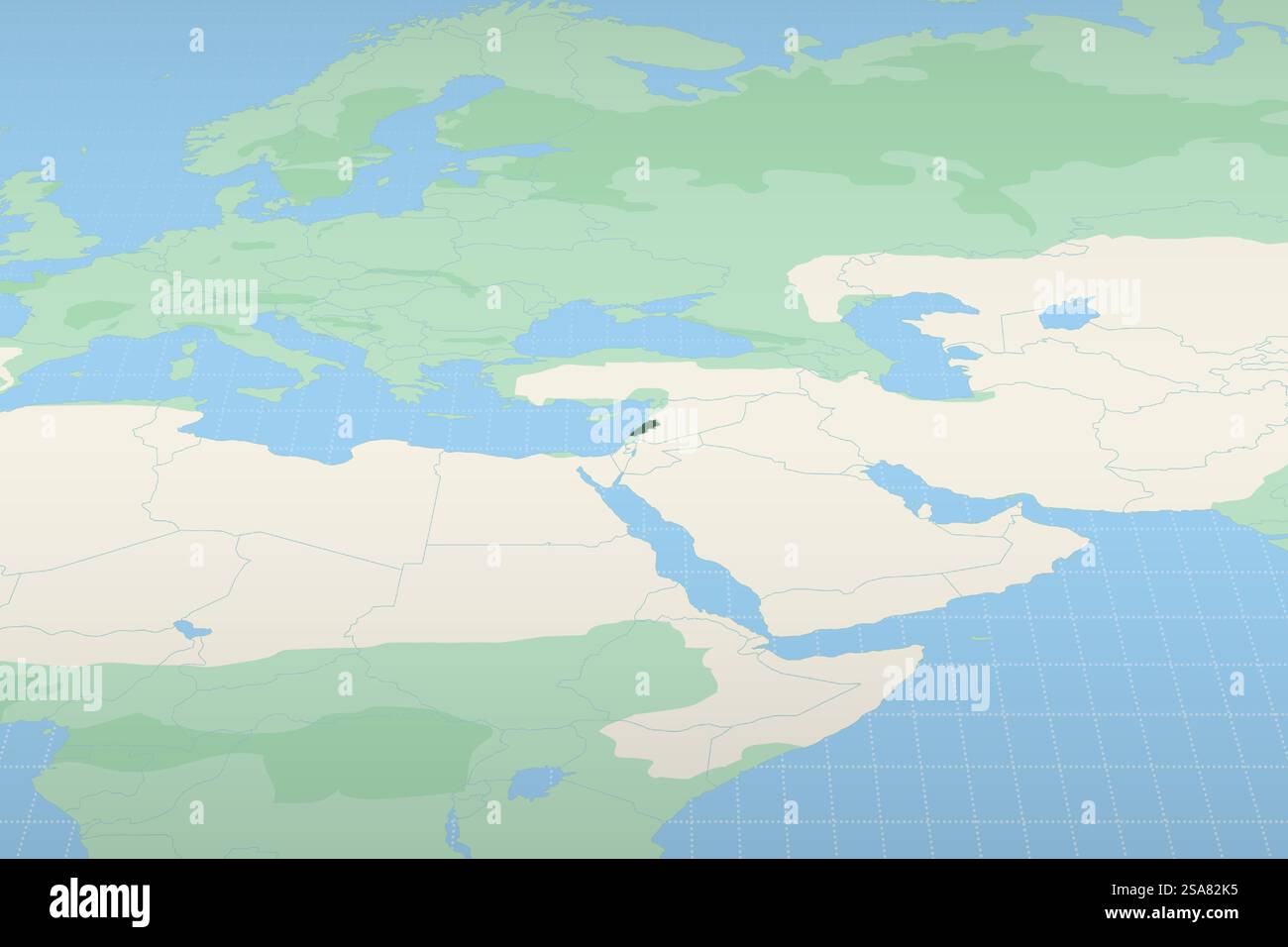 Lebanon highlighted on a detailed map, geographic location of Lebanon ...