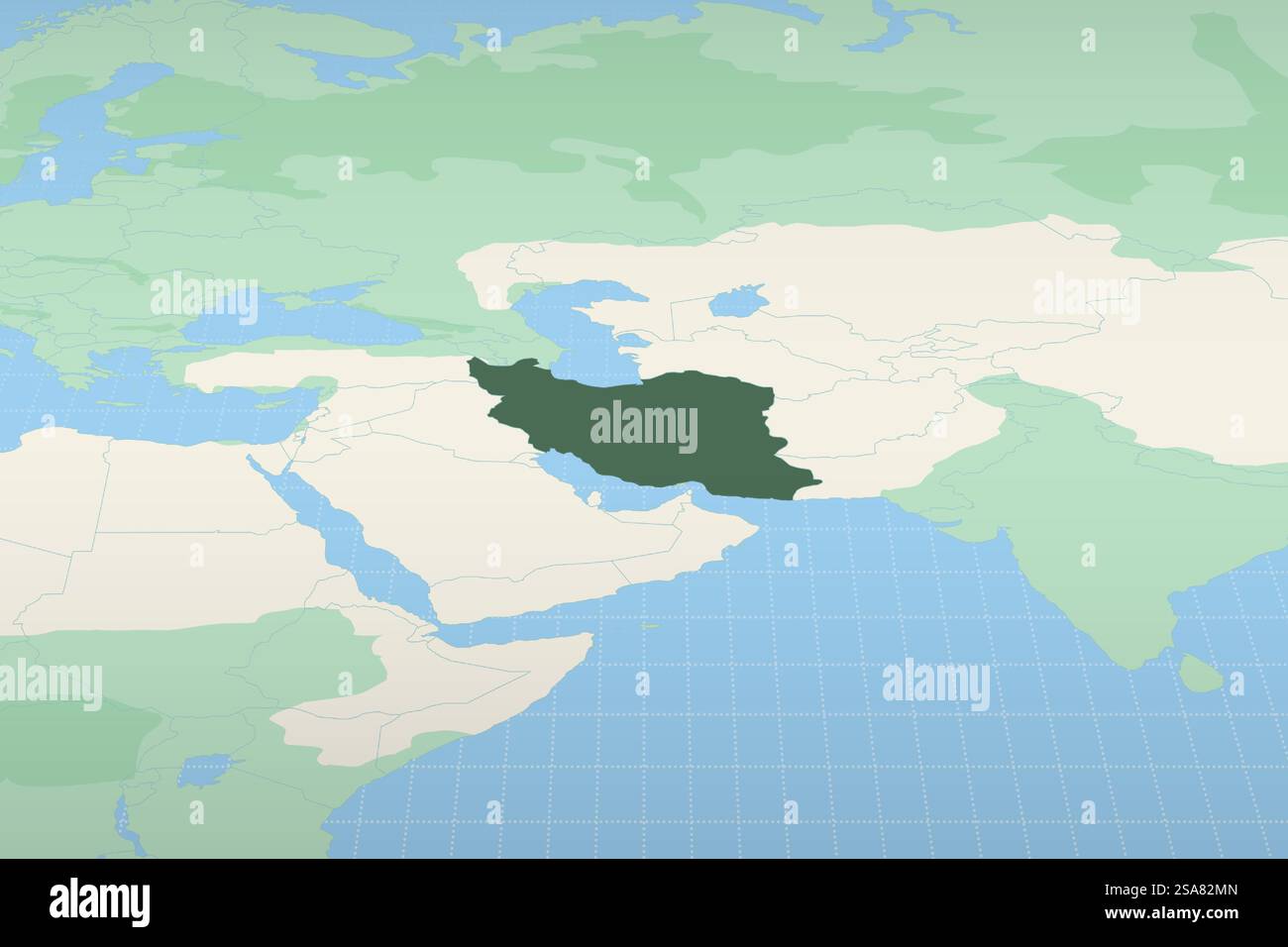 Iran highlighted on a detailed map, geographic location of Iran. Vector ...
