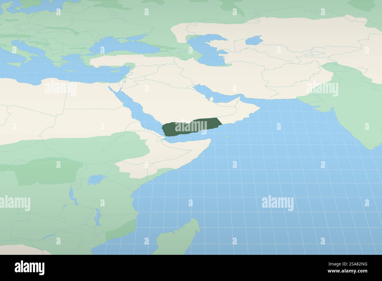 Yemen highlighted on a detailed map, geographic location of Yemen. Vector Map Stock Vector Image ...