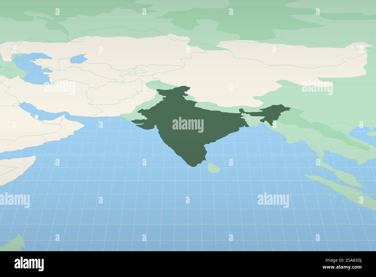 India highlighted on a detailed map, geographic location of India. Vector Map Stock Vector Image ...